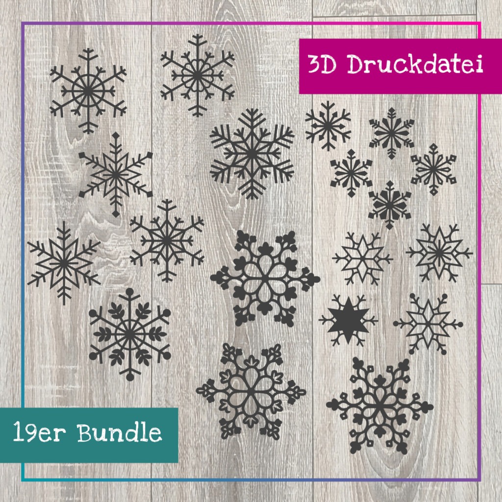 Druckdatei - Schneeflocken Bundle